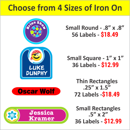 Iron On Clothing Labels - Waterproof, Weatherproof & Laundry Safe