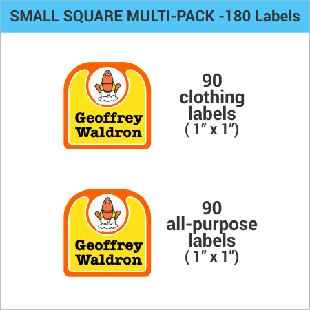 Small Square Label Pack - 180 Stick On Waterproof Labels